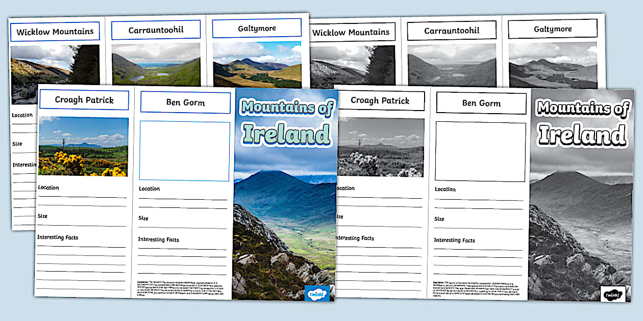 Mountains of Ireland Leaflet Template (teacher made)