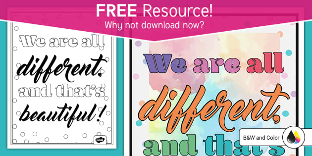 FREE Different Is Beautiful Classroom Poster (teacher made)
