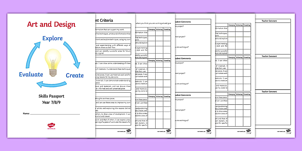 Art Skills Passport Activity Booklet - Twinkl