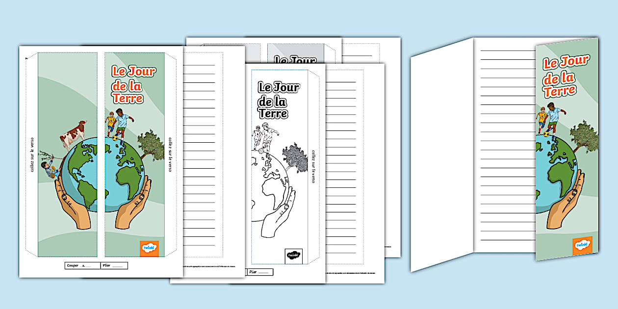 Modèle d'écriture en pliage : Le Jour de la Terre - Twinkl