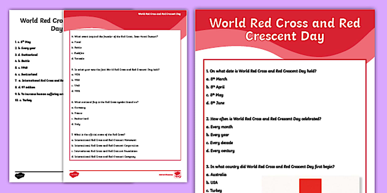 Crash Course Podcast World Red Cross Day Quiz (Teacher-Made)