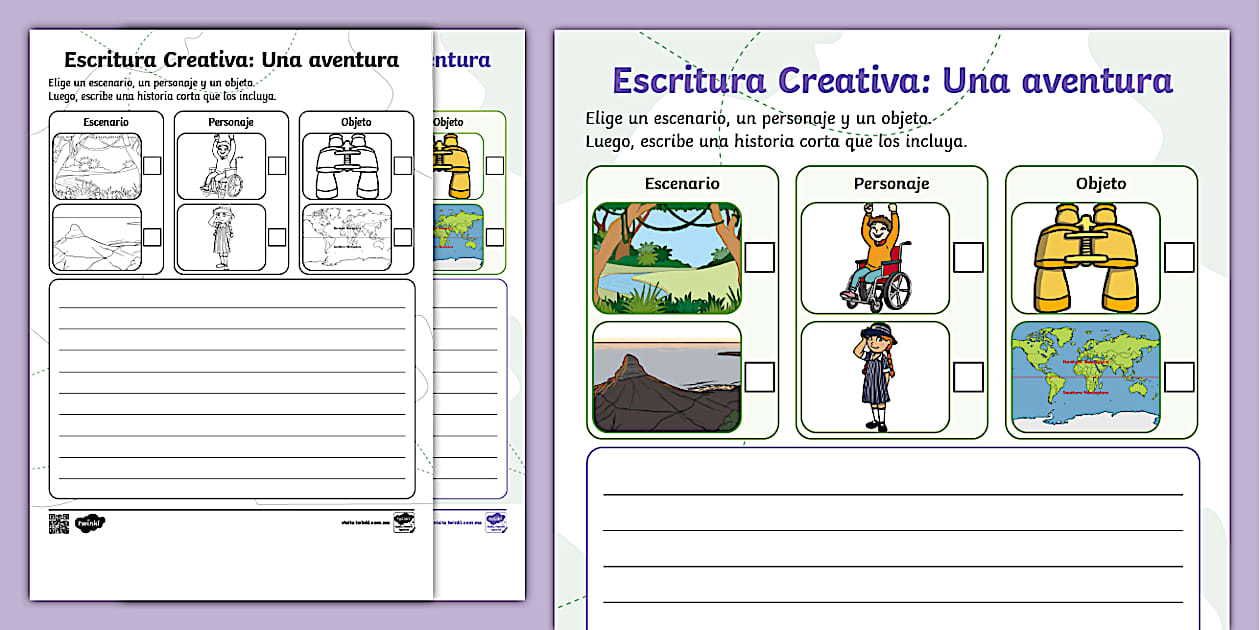 Hoja de actividad: Escritura creativa - Una aventura
