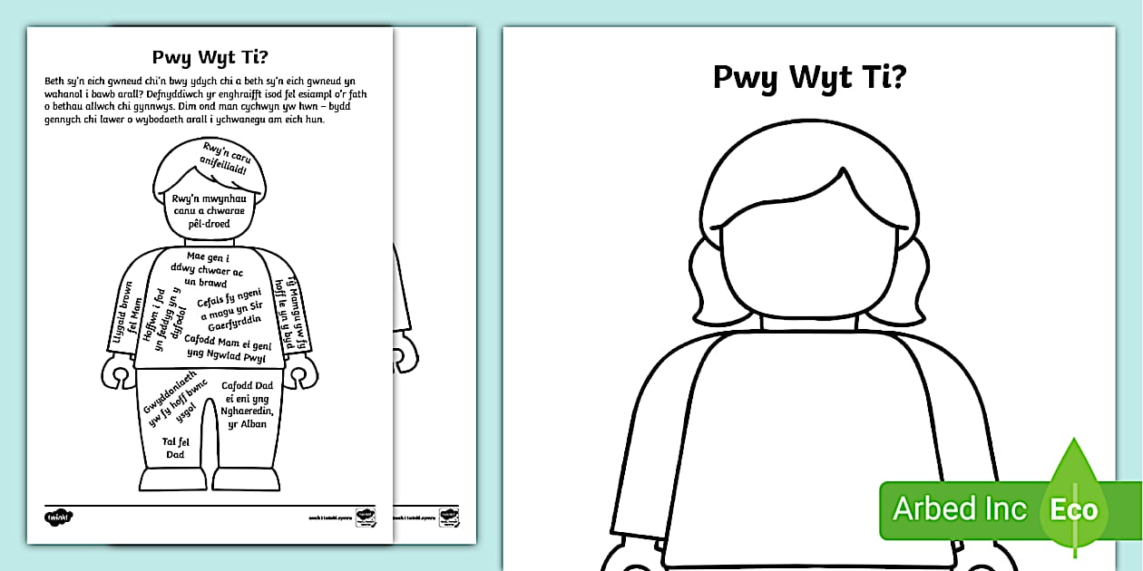 Gweithgaredd 'Pwy Wyt Ti?' (teacher made) - Twinkl