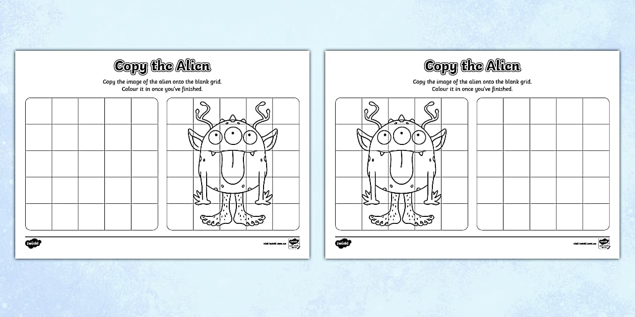 Copy the Alien Worksheet (teacher made) - Twinkl