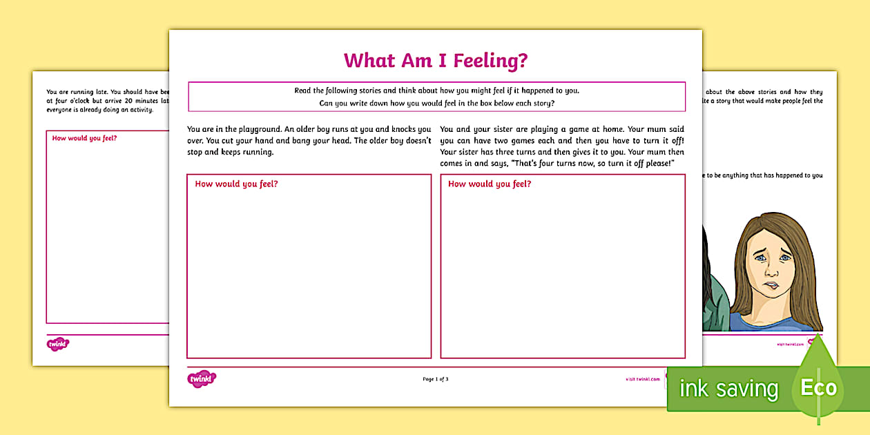 What Am I Feeling? Worksheet (teacher made) - Twinkl