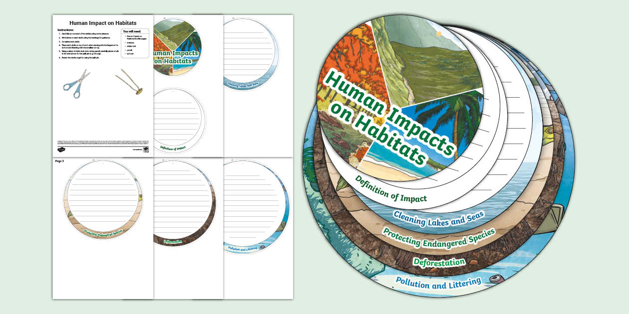 Human Impact on Habitats Circles Booklet (teacher made)