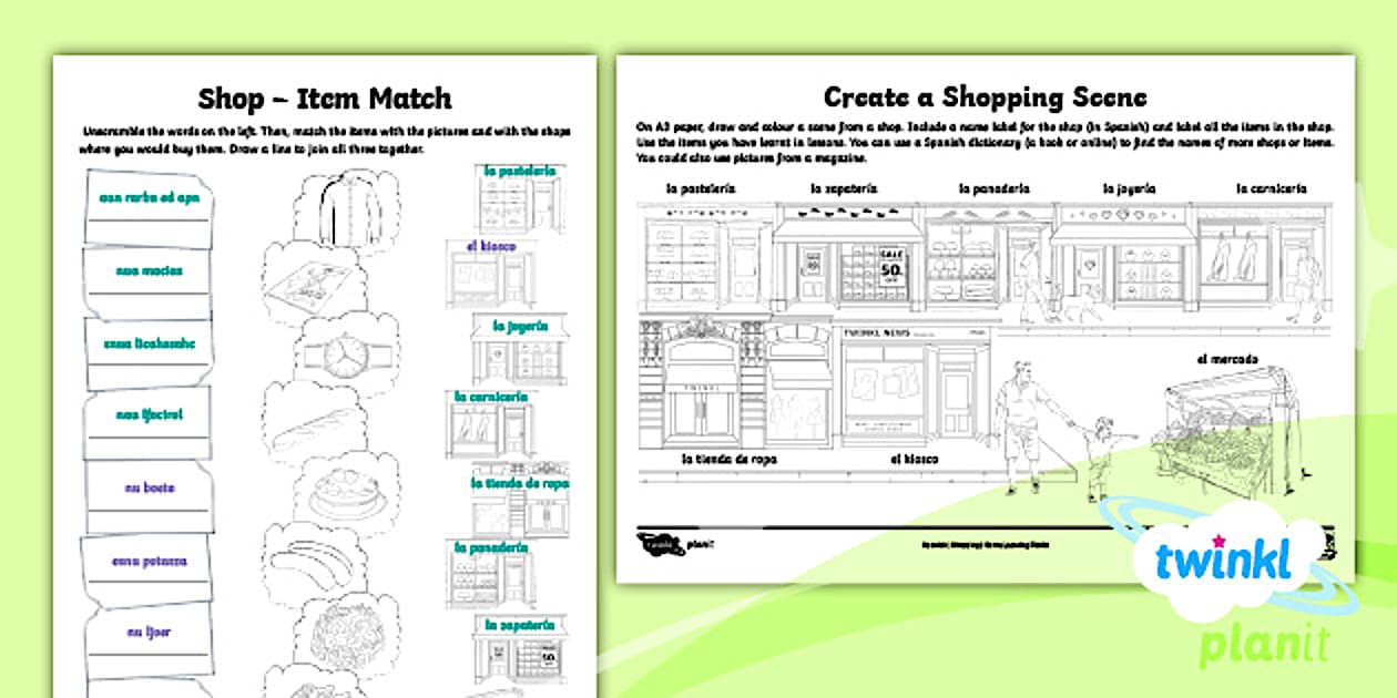 👉 PlanIt Year 4 Spanish Homework: Shopping for Food and Clothes