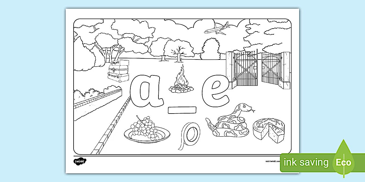 a_e Sound Loaded Colouring Page (teacher made) - Twinkl