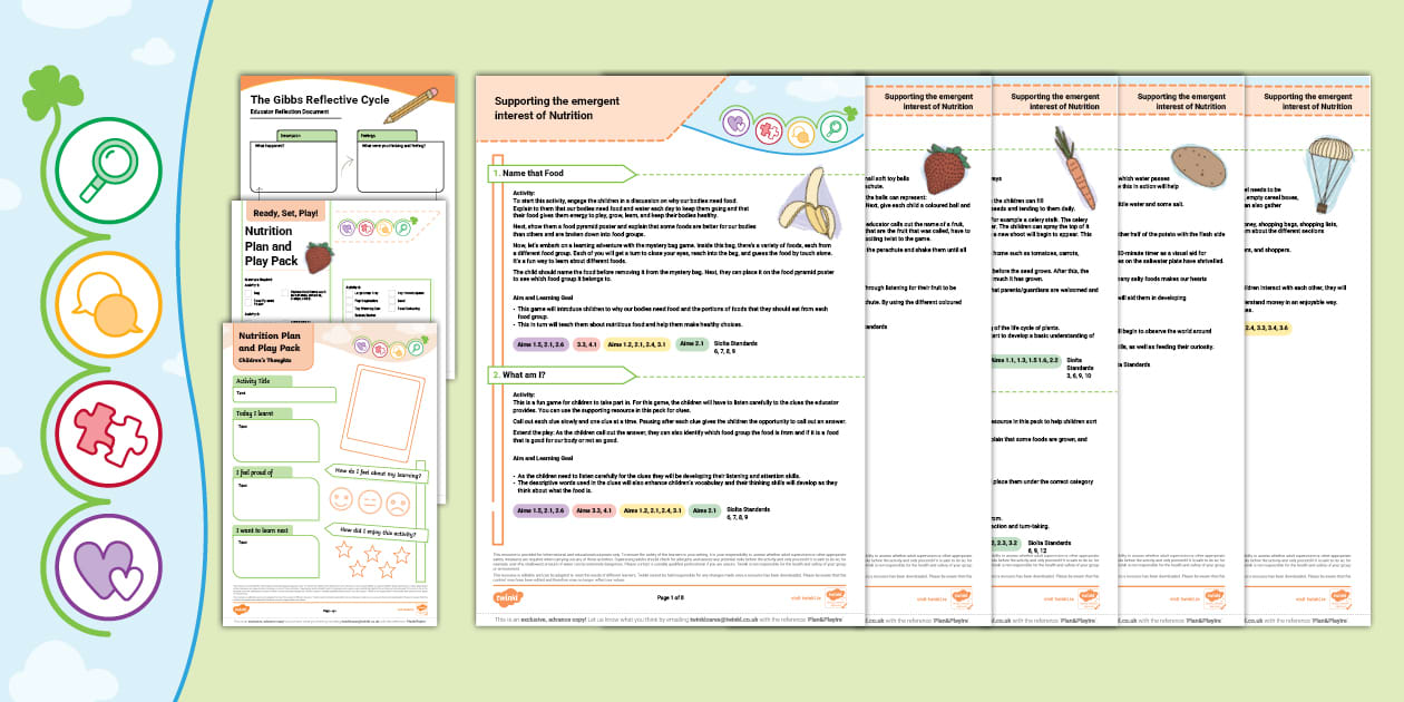 Nutrition Plan and Play Activities (teacher made) - Twinkl