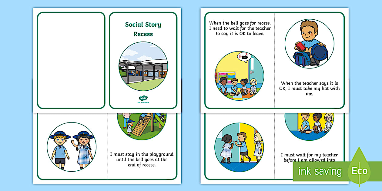 TAS Social Story - Recess Booklet (teacher made) - Twinkl