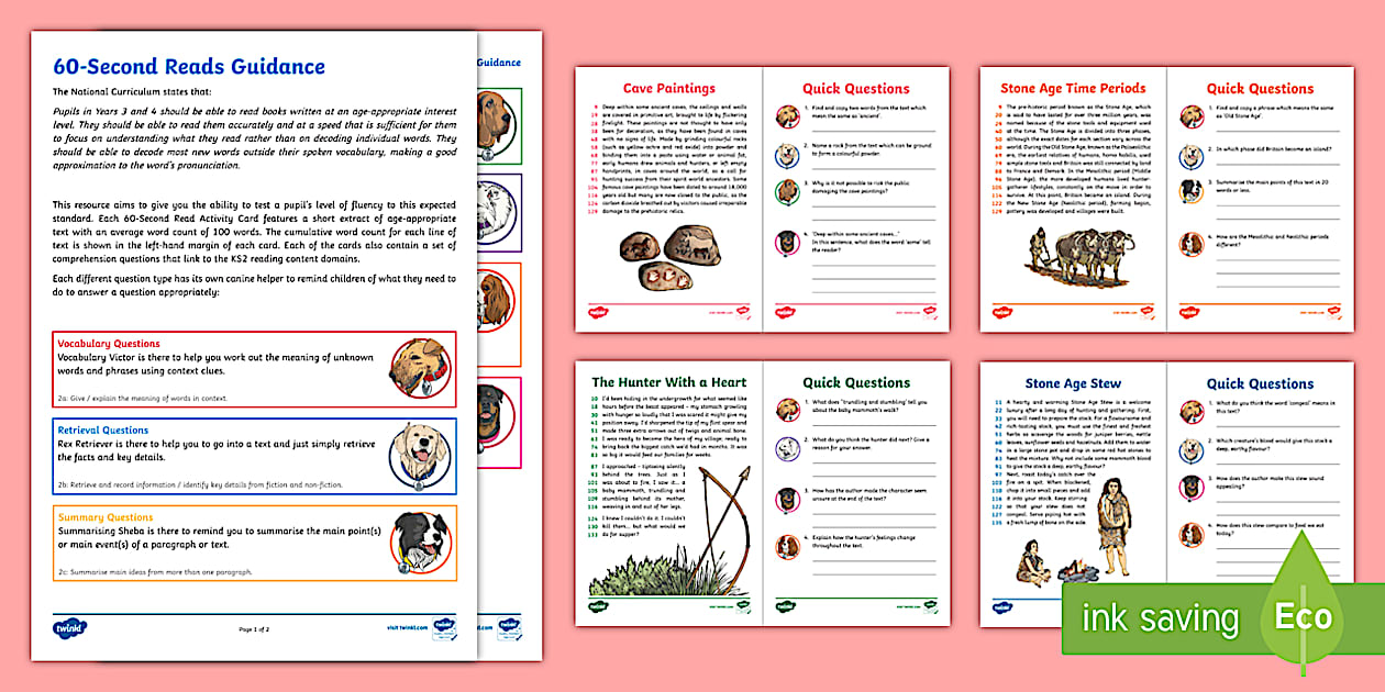 60-Second Reads: Stone Age Activity Pack - Twinkl