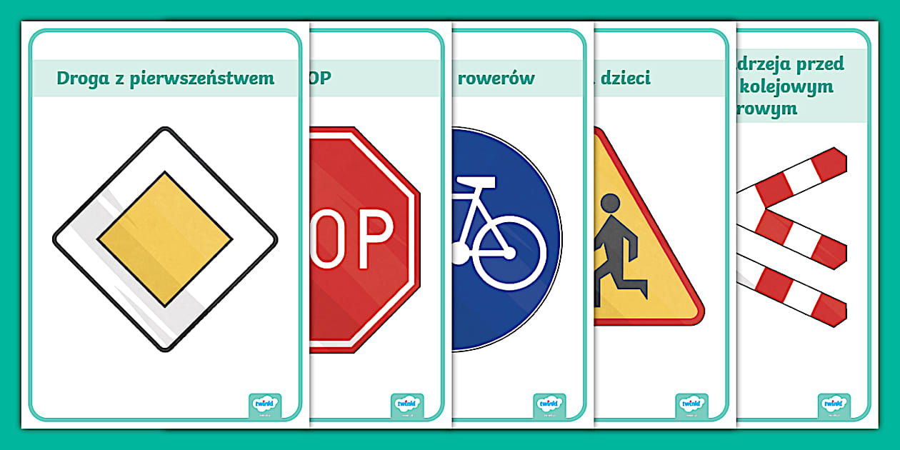 Znaki drogowe | Karta rowerowa | Plakaty - Twinkl