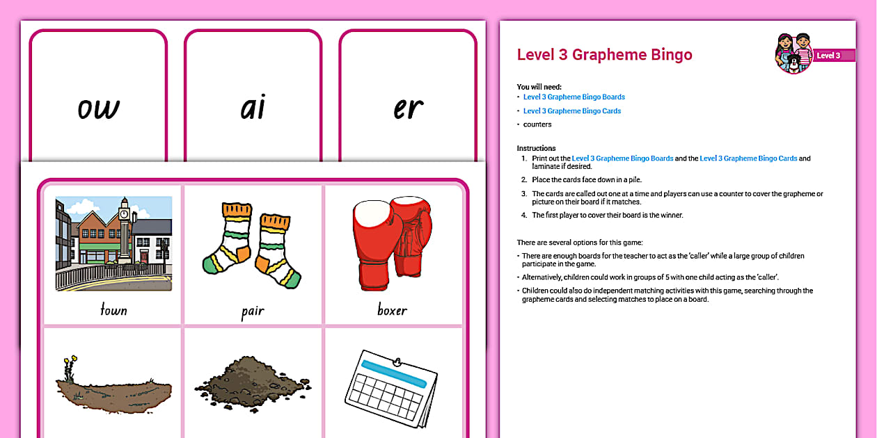 Twinkl Phonics Level 3 Grapheme Bingo (teacher made)