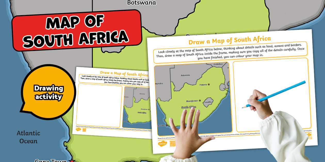 How to Draw a Map of South Africa - Worksheet (CAPS)
