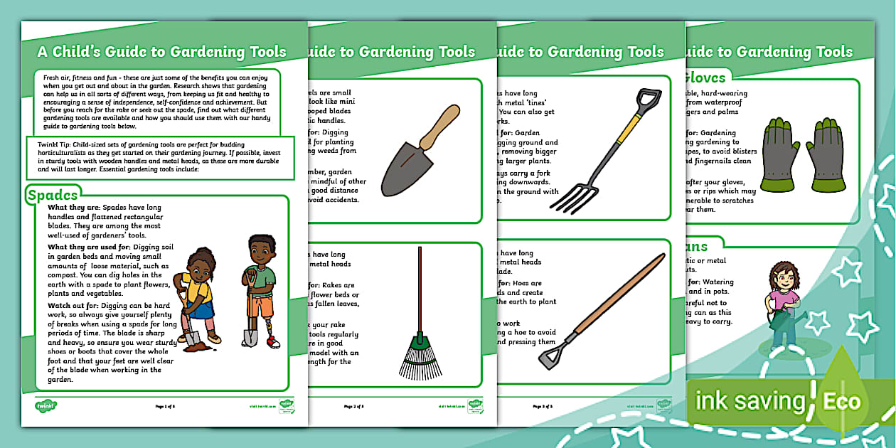 A Child's Guide to Gardening Tools (teacher made) - Twinkl
