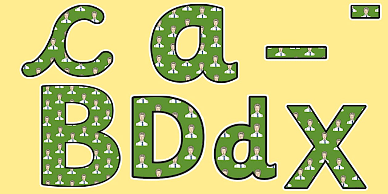 Cursive Edith Cavell Themed Display Lettering (teacher made)