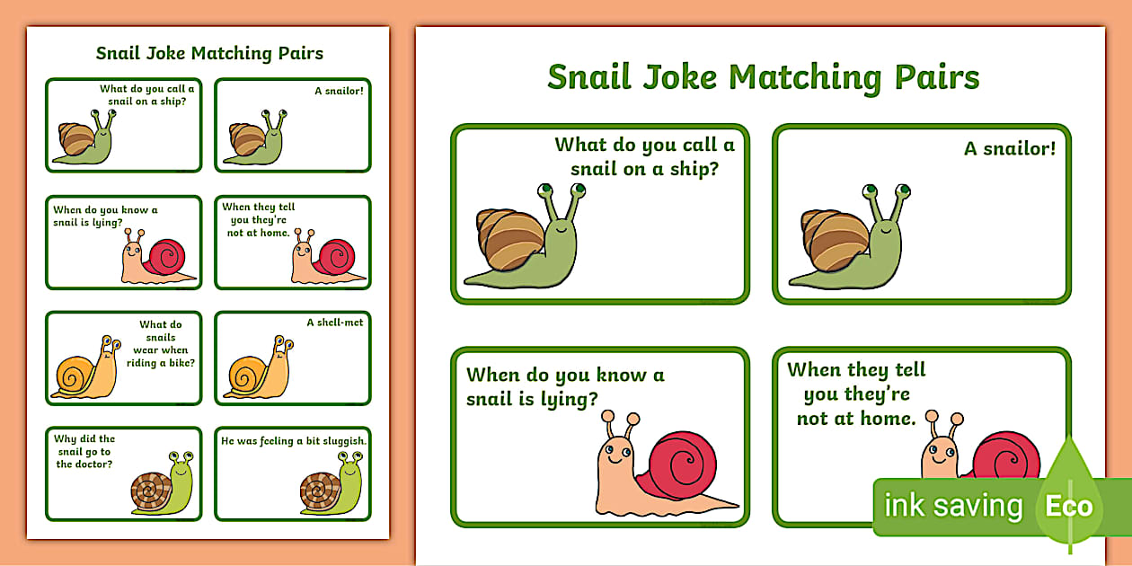 Snail Joke Matching Pairs (Teacher-Made) - Twinkl