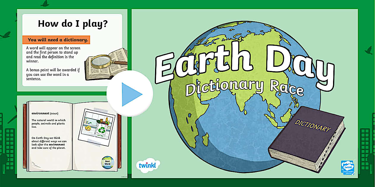 Earth Day Dictionary Race PowerPoint Game (teacher made)