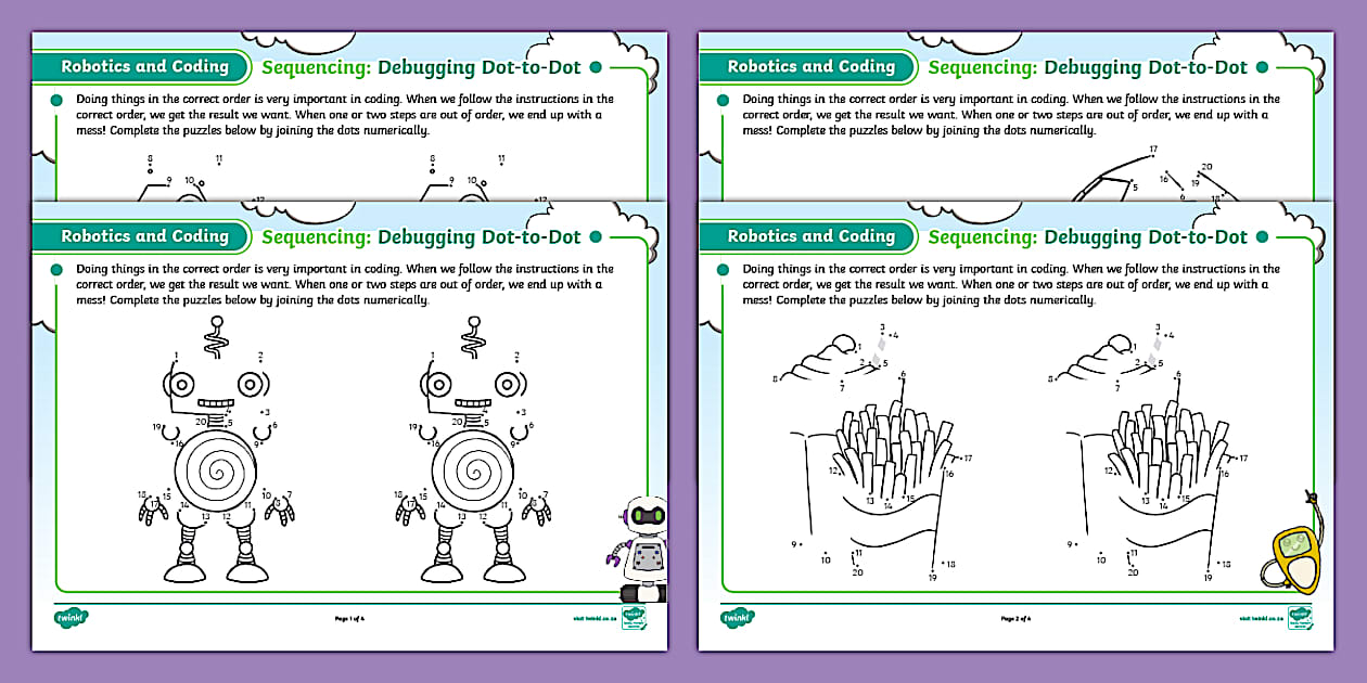 Grade 1: Algorithms - Debugging Dot-to-Dot (teacher made)