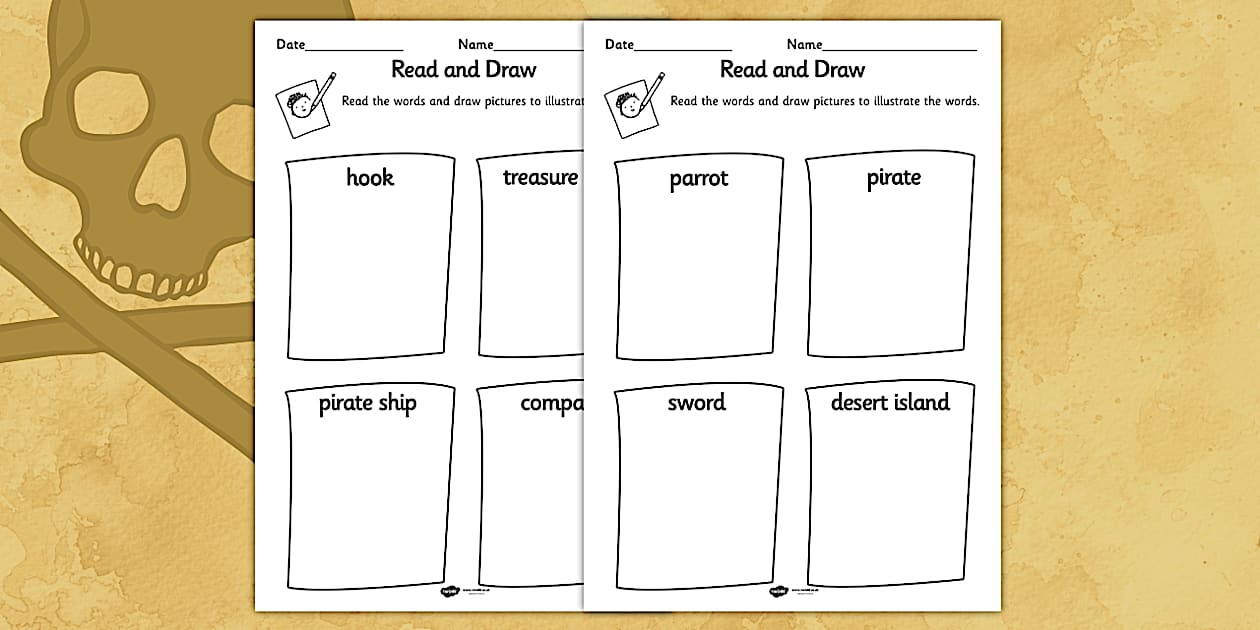 Drawing Pirate Objects Activity (teacher made) - Twinkl