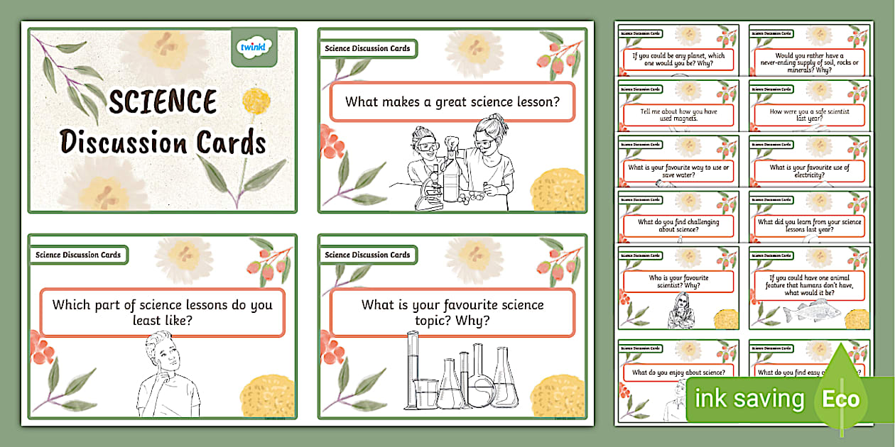 Back to School Science Discussion Cards (teacher made)