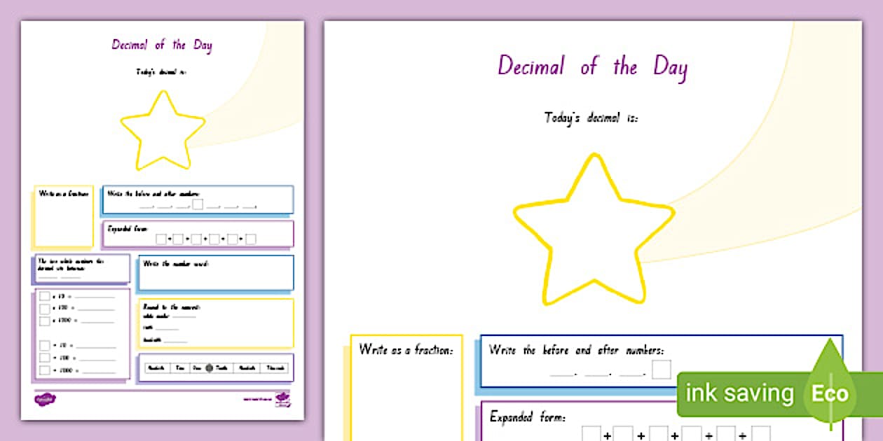 Decimal of the Day (teacher made) - Twinkl