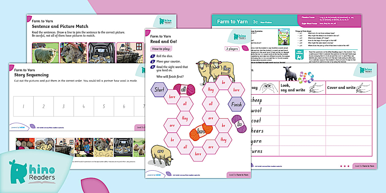 Level 3c Farm to Yarn Guided Reading Pack (teacher made)