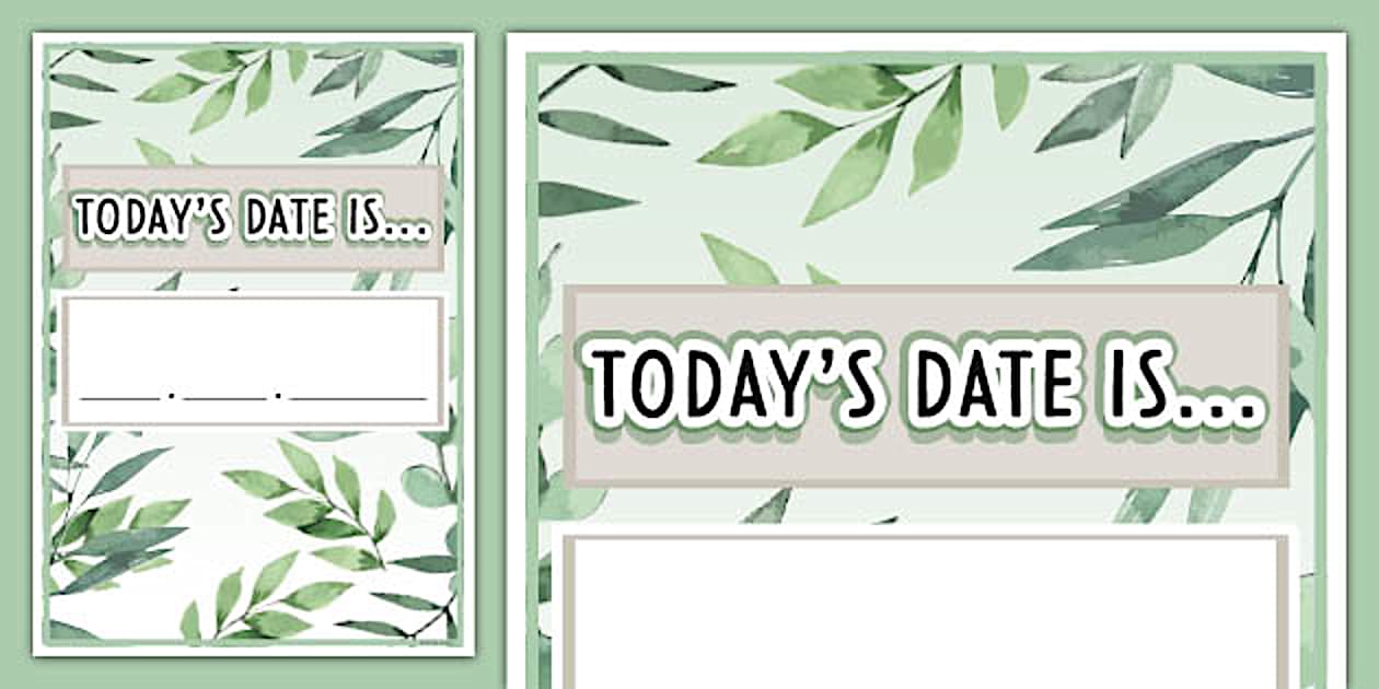 Muted Botanical Themed Short Date Display Poster - Twinkl