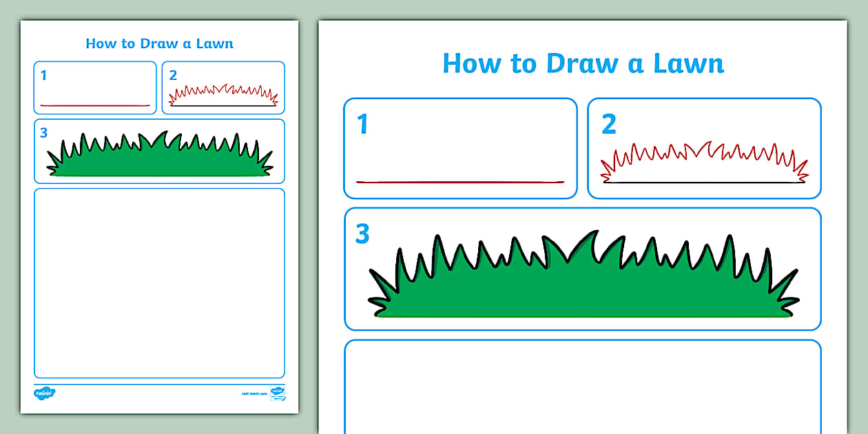 How to Draw a Lawn Drawing Activity - Twinkl