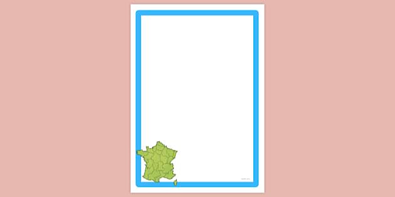 Simple Blank Map of France Page Border | Twinkl - Twinkl