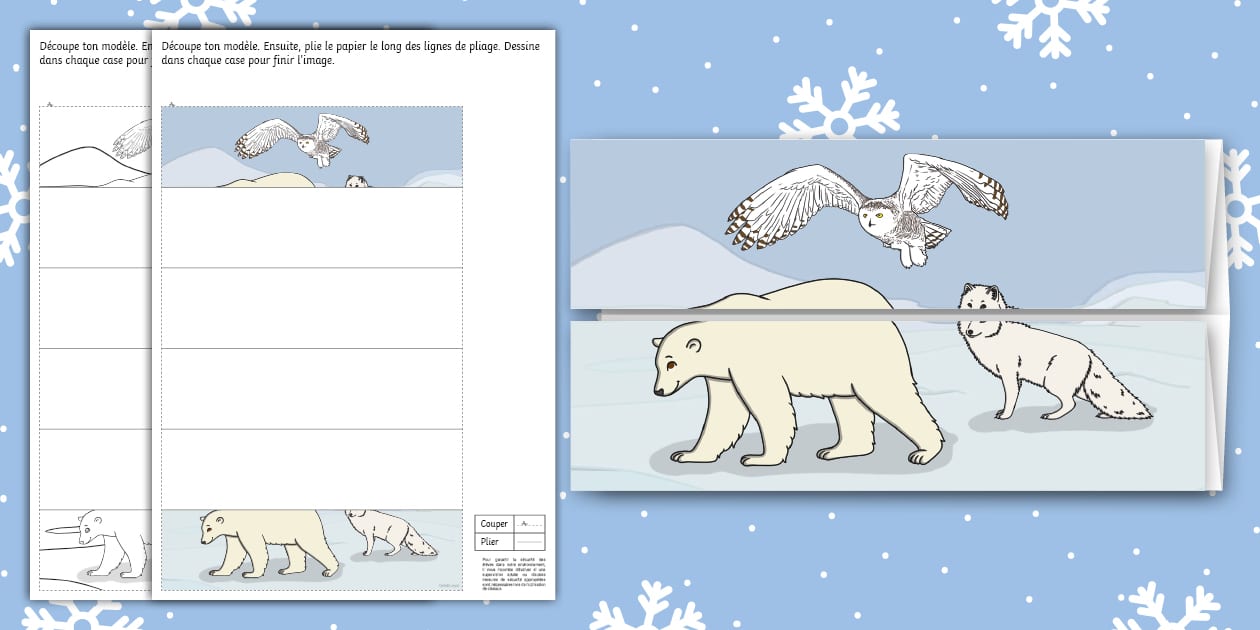 Modèle de pliage artistique : Les animaux de l'Arctique