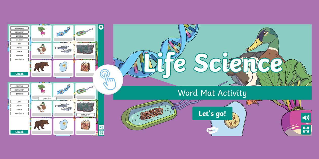 Tier 3 Life Science Vocabulary Interactive Word Mat Activity