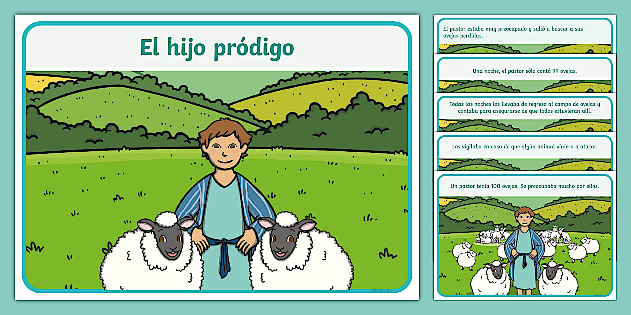 Tarjetas de secuencia: Parábola de la Oveja Perdida