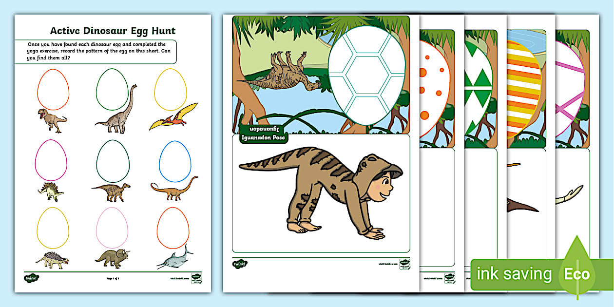 Active Dinosaur Egg Hunt (Teacher-Made) - Twinkl