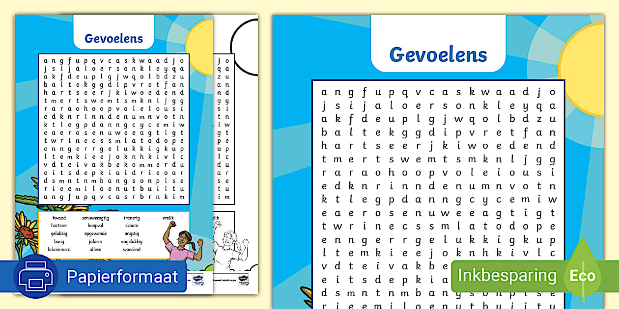 Gevoelens Woordsoek (teacher made) - Twinkl