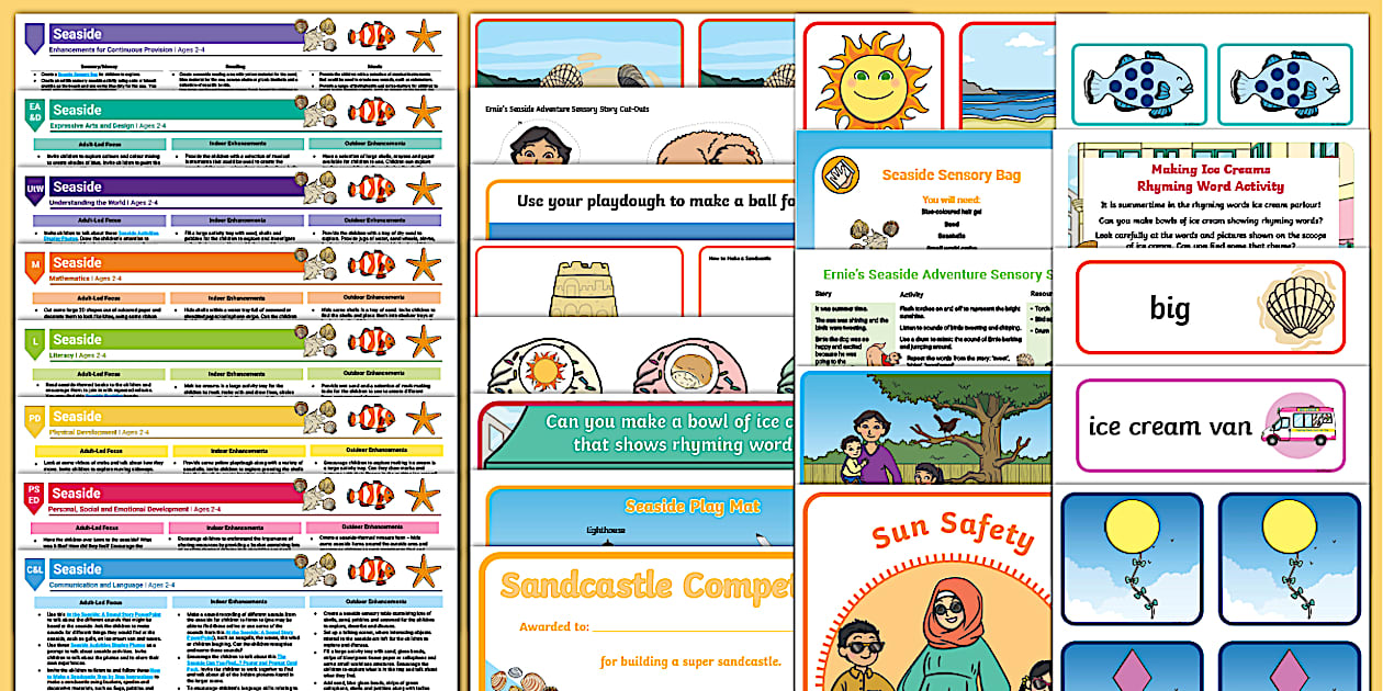 EYFS Seaside Planning & Continuous Provision Pack Ages 2-4