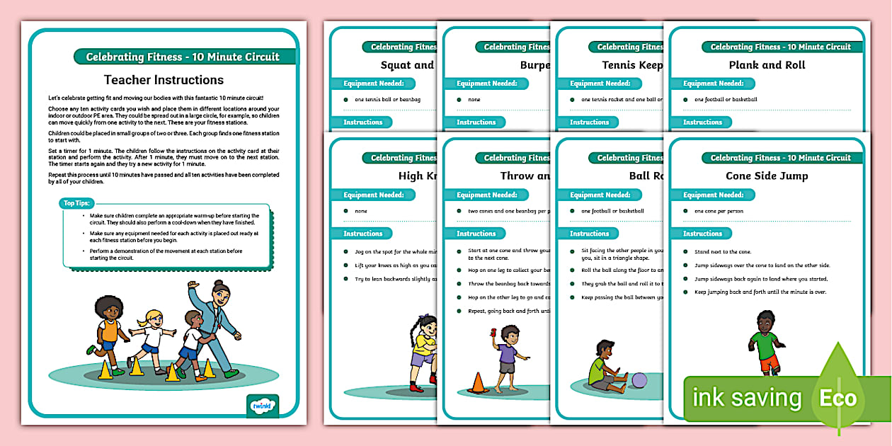 KS1 National Fitness Day 10 Minute Circuit - PE - Movement