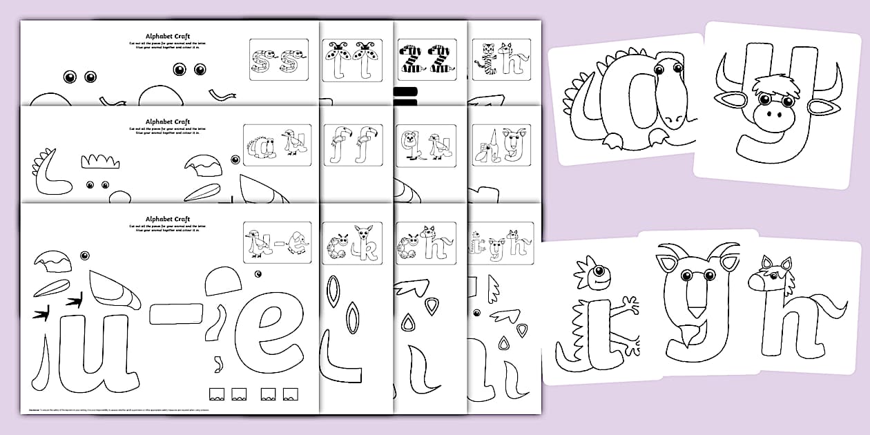 Digraphs and Trigraphs Animal Alphabet Craft - Twinkl