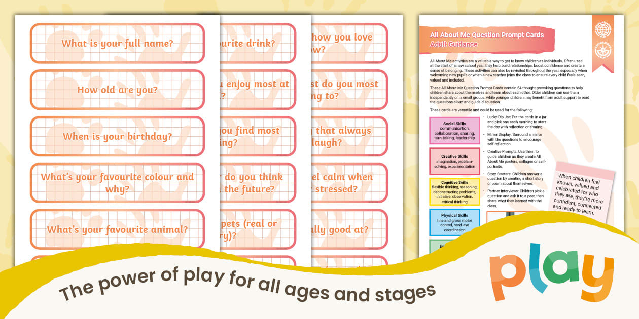 All About Me Question Prompt Cards (teacher made) - Twinkl