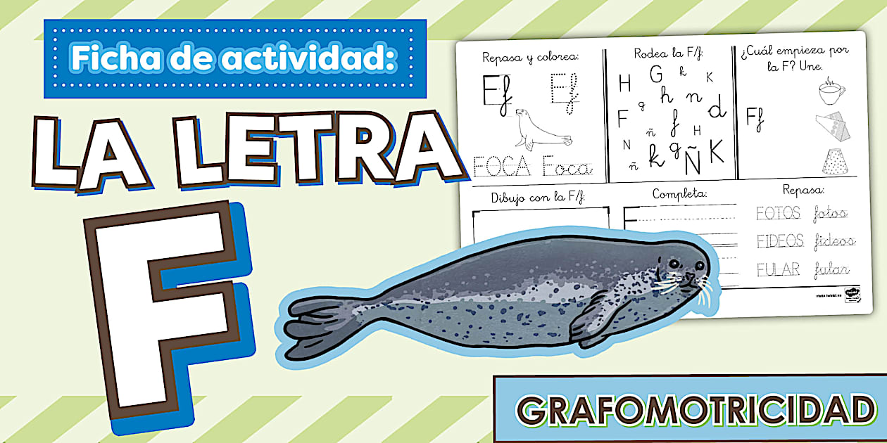 Ficha de actividad: La letra F - Grafomotricidad