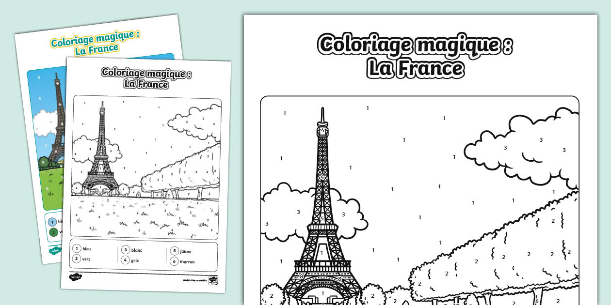 Coloriage magique : La France - Twinkl Colorigae - Twinkl