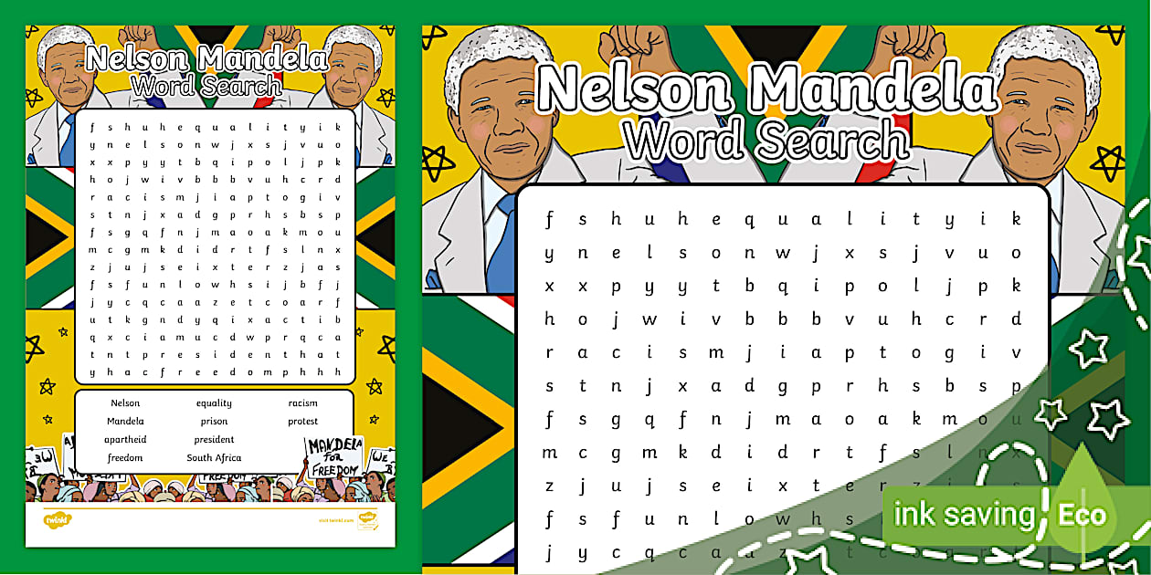 Nelson Mandela Word Search (Ages 5 - 7)