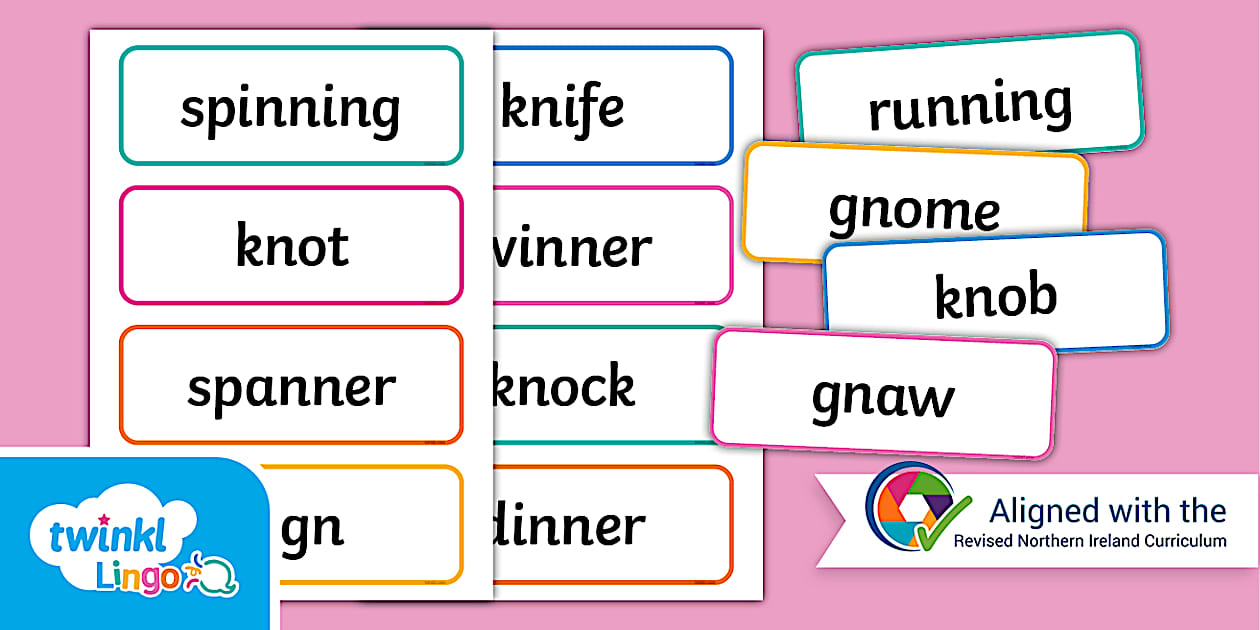 Linguistic Phonics Stage 5/6 Phase 3b 'n' Sound Word Cards