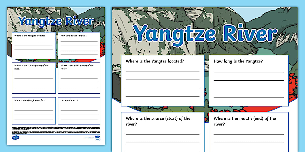 Facts about the Yangtze River Fact File Activity - Twinkl