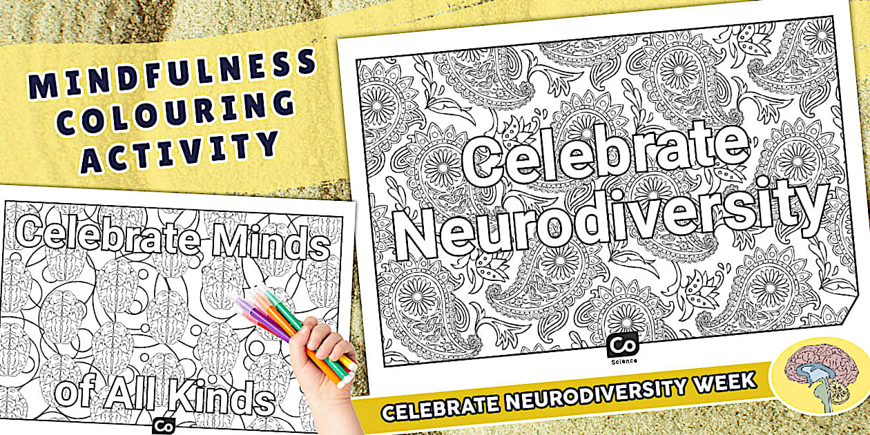 Celebrate Neurodiversity Week Mindfulness Colouring Activity