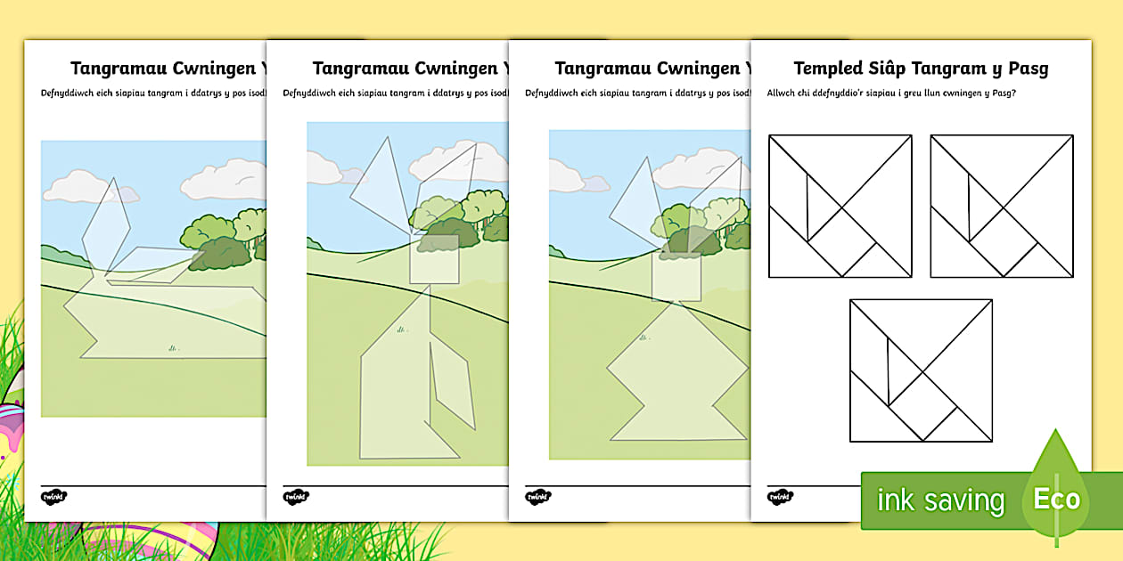Tangramau Cwningen Y Pasg