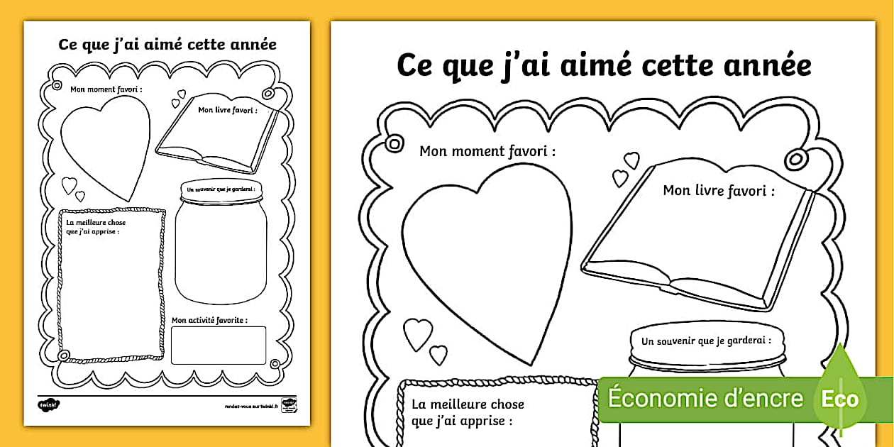 activité de fin d’année scolaire bilan primaire - Twinkl