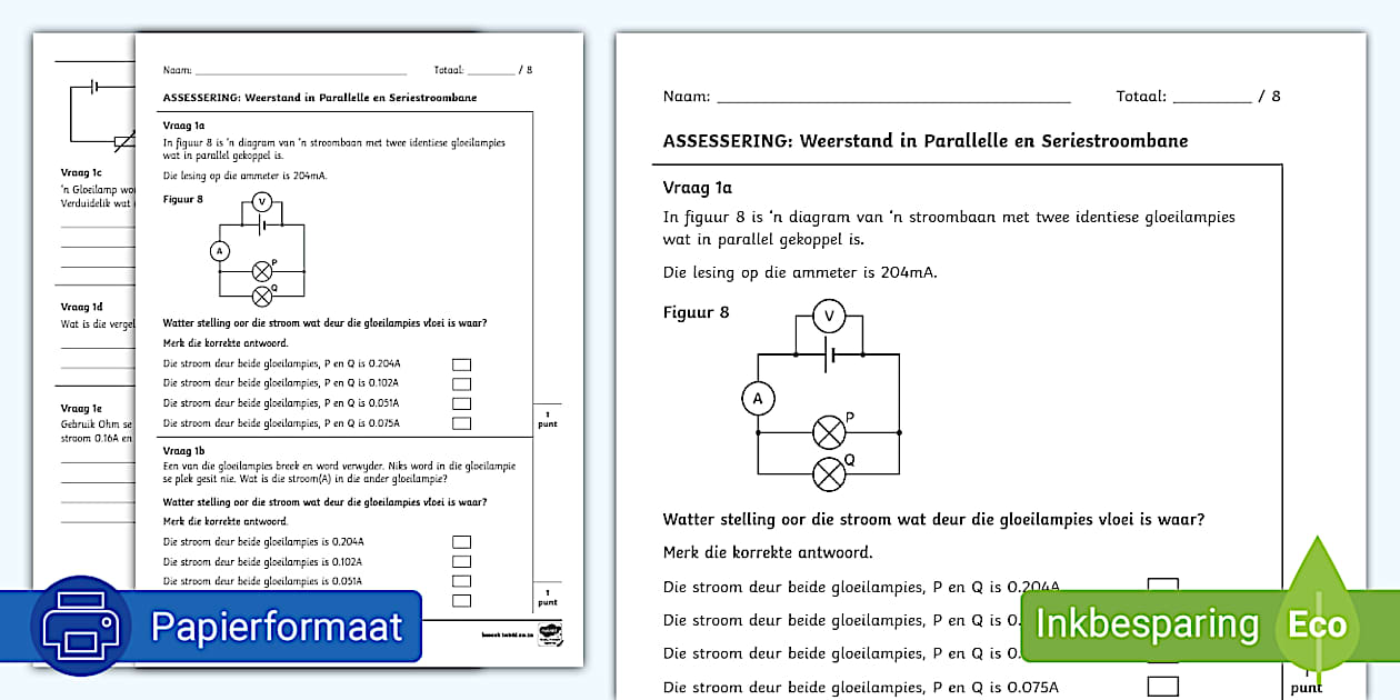 Ondersoek Weerstand Assessering Aktiwiteit (teacher made)