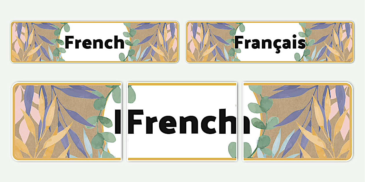 Colourful Botanical Themed French Display Banner - Twinkl