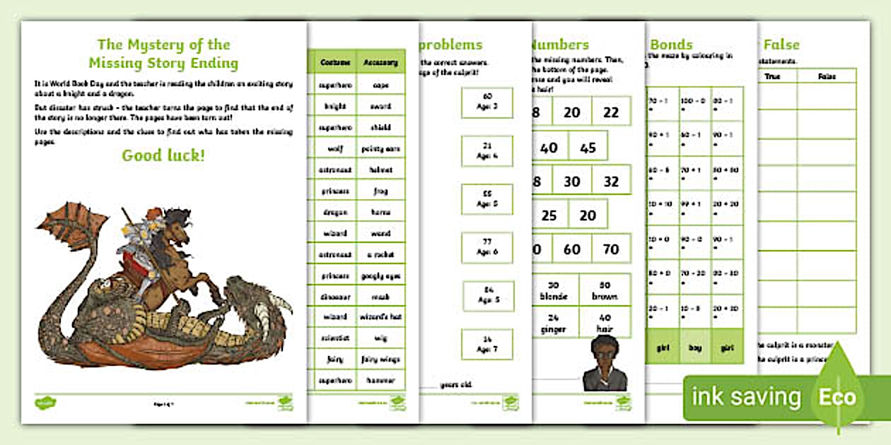 The Mystery of the Missing Story Ending Maths Mystery Game